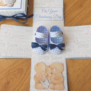 Christening Day Baby Boy Exploding Box Card - Etsy