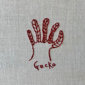 Red Hand Gang Hand Embroidered Textile Art . Hand Embroidered Using ...