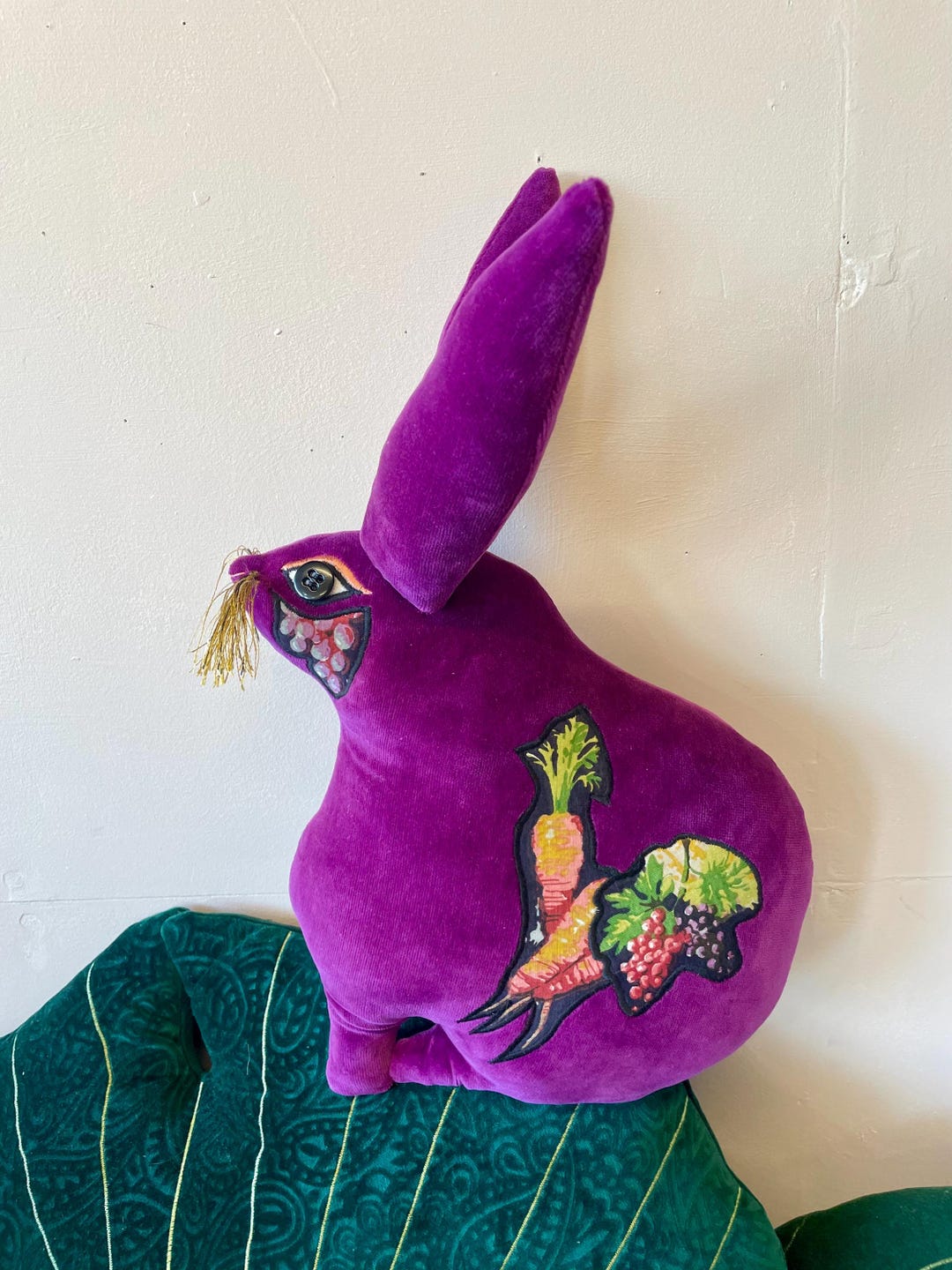 Rabbit Shaped Animal Cushion Handmade in Brighton Using Repurposed ...