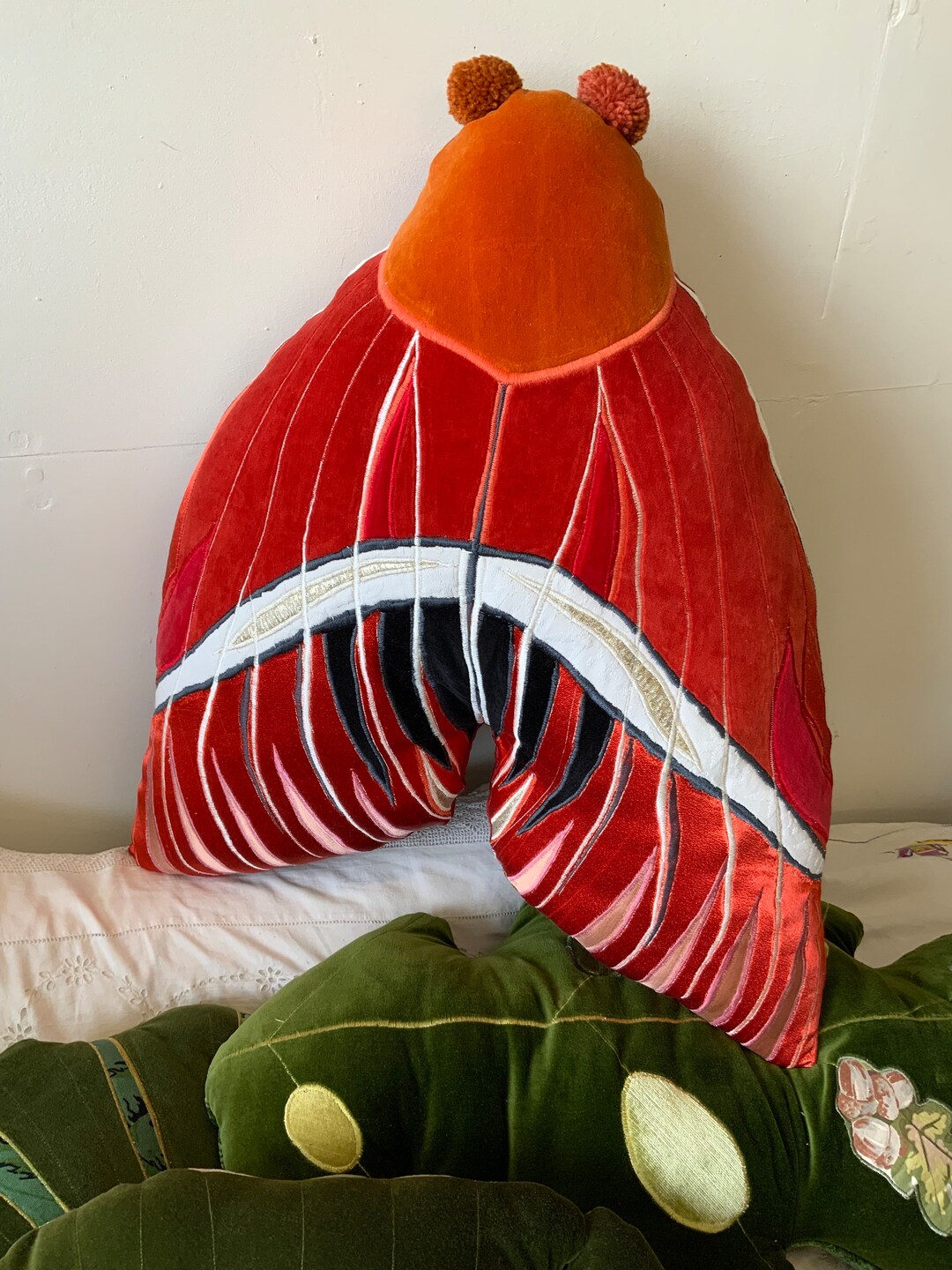 Red Hemileucie Moth Pillow , Insect Shaped Cushion /pillow Hand Made ...