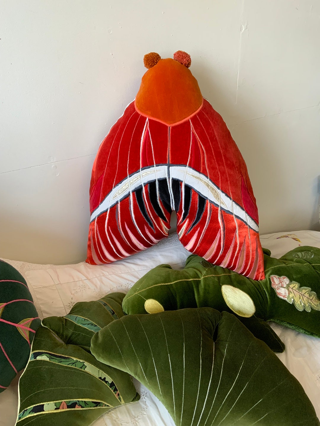 Red Hemileucie Moth Pillow , Insect Shaped Cushion /pillow Hand Made ...