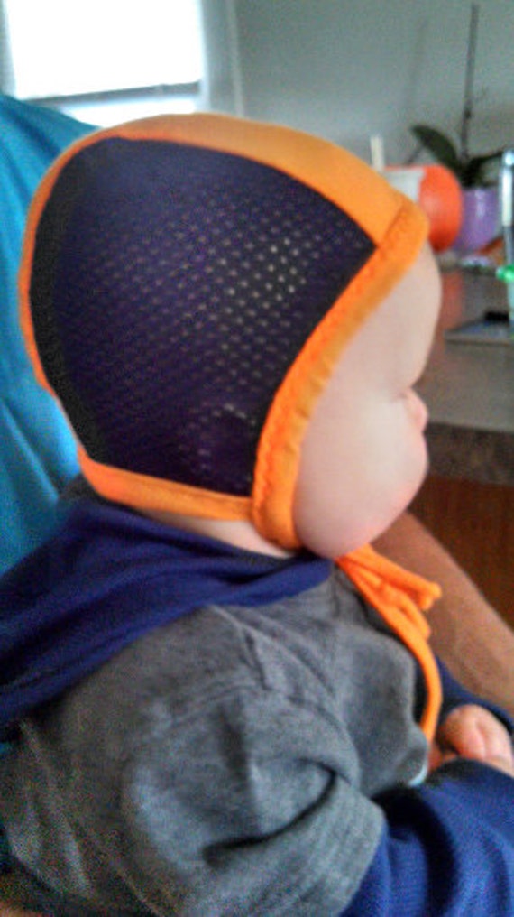 Custom Orange with Navy Mesh Hearing Aid Cap for those with | Etsy