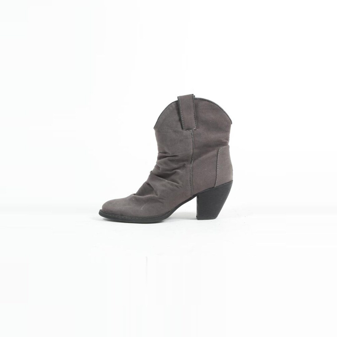 Cowboy Boots Vintage 90s Gray Booties Western Boots Vegan High Western ...