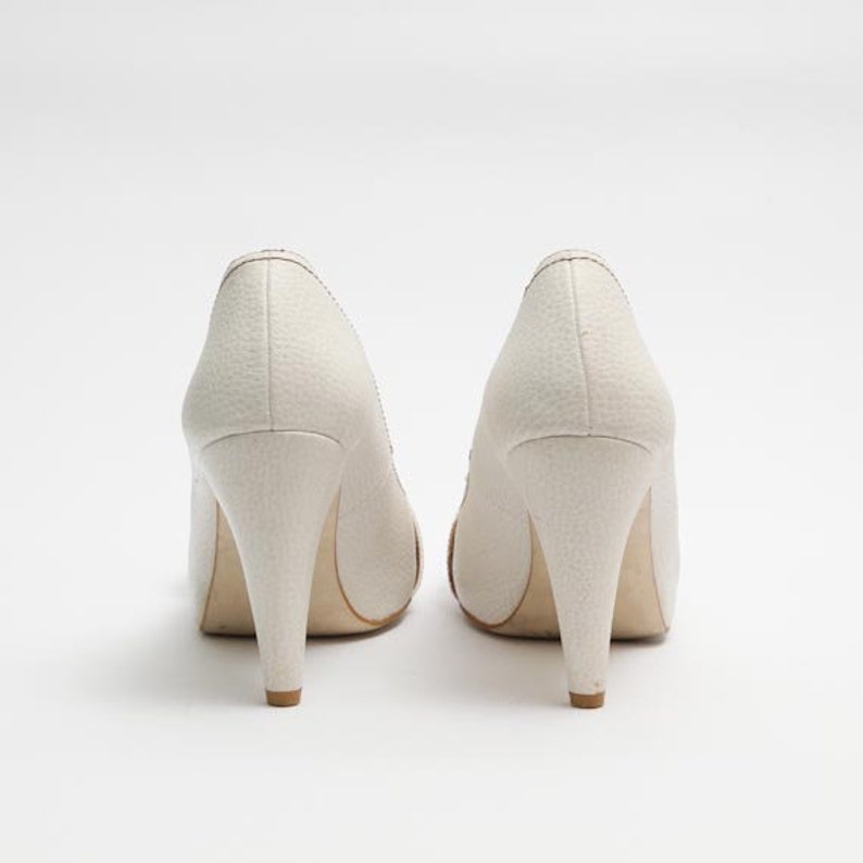 1990s White Platform Pumps Vintage 90s Buckle Pumps Leather Y2K High ...