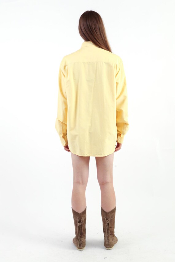 1990s Sergio Tacchini Shirt Men Pastel Yellow Shirt V… - Gem