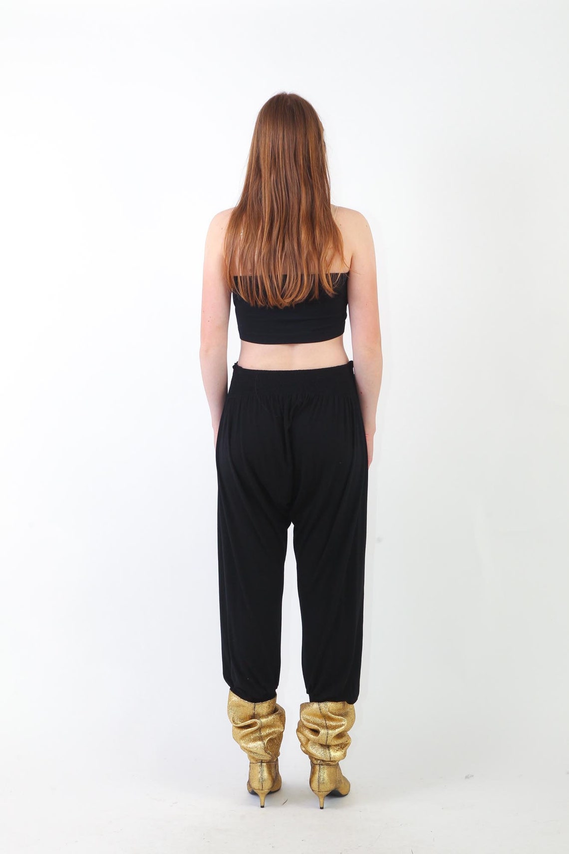 1980s Black Hammer Pants Vintage 80s Harem Pants Boho Hip - Etsy