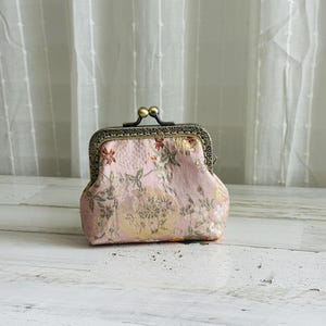 Embroidery Oriental Floral Square Coin Purse Wallet With Metal Frame ...