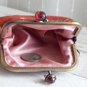 Rabbit Bunny on Red Coin Purse Wallet With Flower Kiss Lock - Etsy