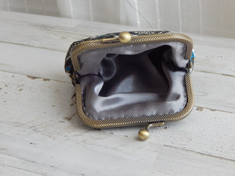 Embroidery Oriental Floral Square Coin Purse Wallet With Metal - Etsy