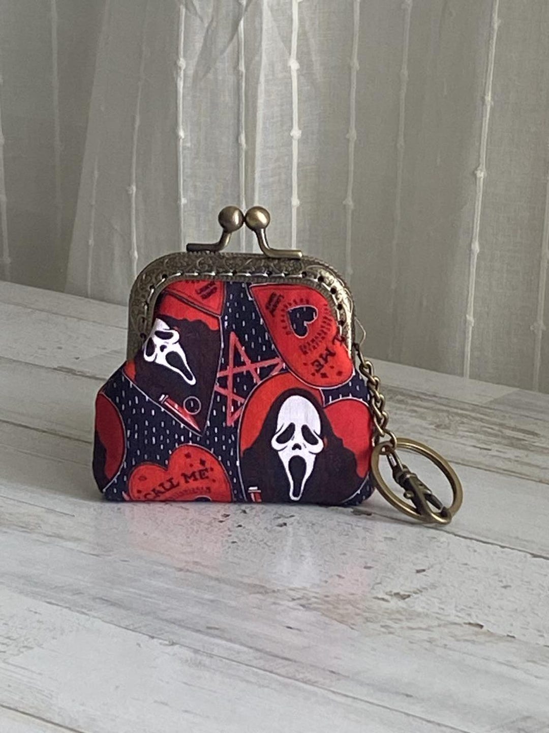 Scream Horror Design Coin Purse Wallet With Key Chain Ring and Hook - Etsy