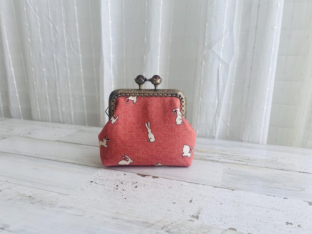 Pink Bunny Rabbit Coin Purse Wallet With Flower Kiss Clasp - Etsy