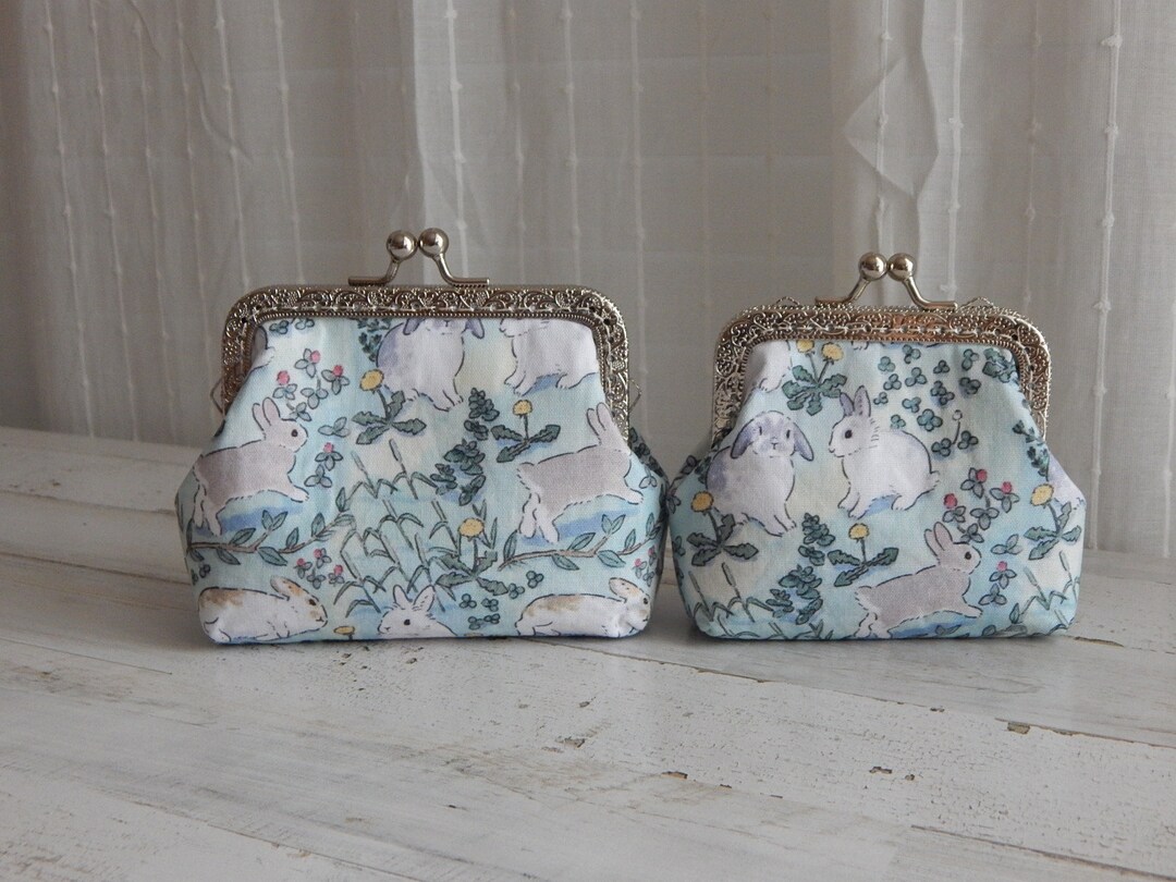 Cute Rabbit Bunny With Green Leaves Square Coin Purse Wallet With ...