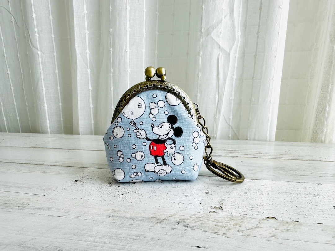 Disney Mickey and Minnie Mouse Coin Purse: Blow the Bubble Small Wallet ...