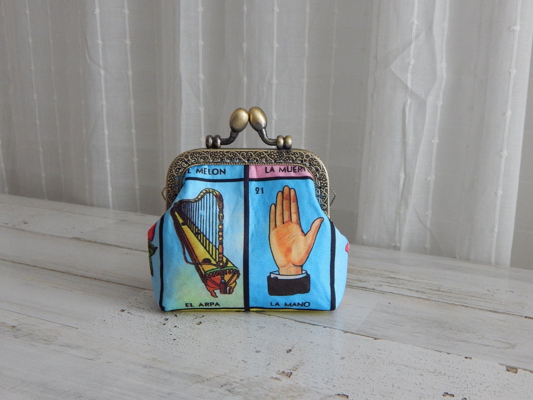 Mexican Loteria Bingo Pattern Coin Purse Wallet With Kiss Clasp - Etsy