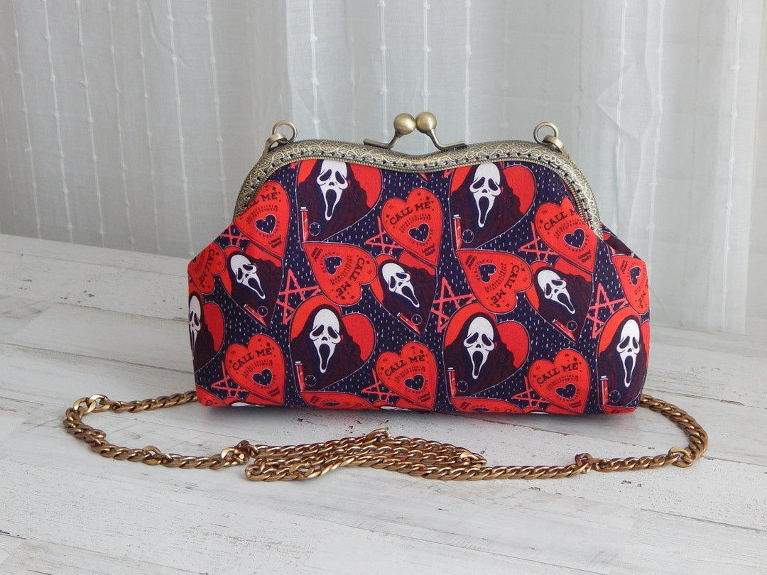 Scream Horror Design Crossbody Bag Wallet Purse With Aluminum Chain ...