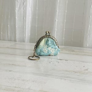 Blue Embroidery Mini Coin Purse With Key Chain - Etsy