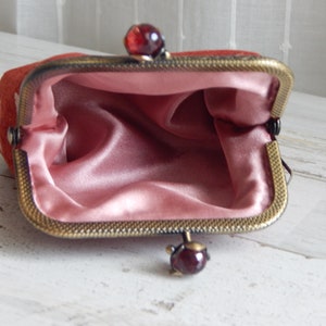 Rabbit Bunny on Red Coin Purse Wallet With Flower Kiss Lock - Etsy