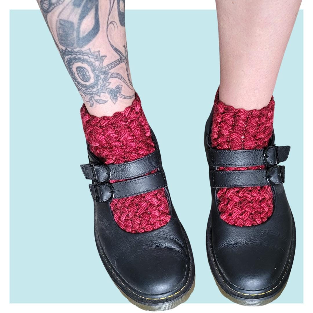 Crochet Ankle Puff Socks, Fingering Wool, Cozy Intermediate Pattern ...