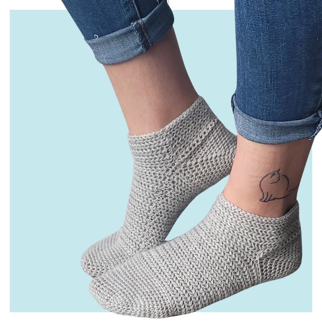 Fishbone Crochet Ankle Socks, Fingering Weight, Ankle, Sneaker Socks ...