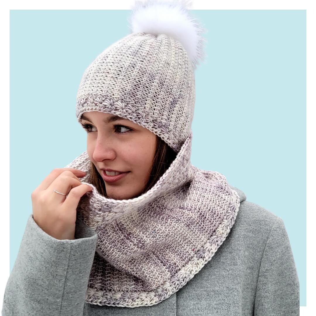 Tunisian Stardust Set Pattern PDF - Intermediate Cowl Beanie Toque ...