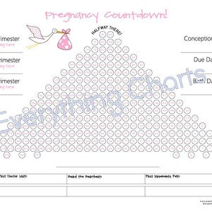 Pregnancy Countdown Chart - PDF Files/printable - Etsy