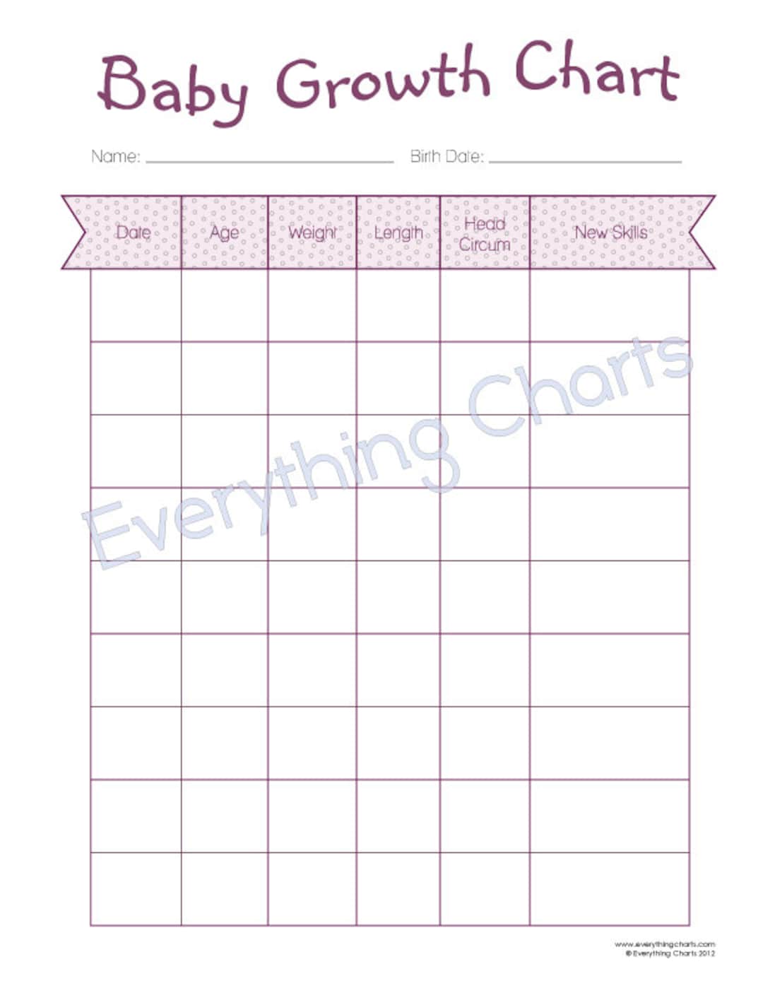 Baby Growth Chart PDF File/printable - Etsy