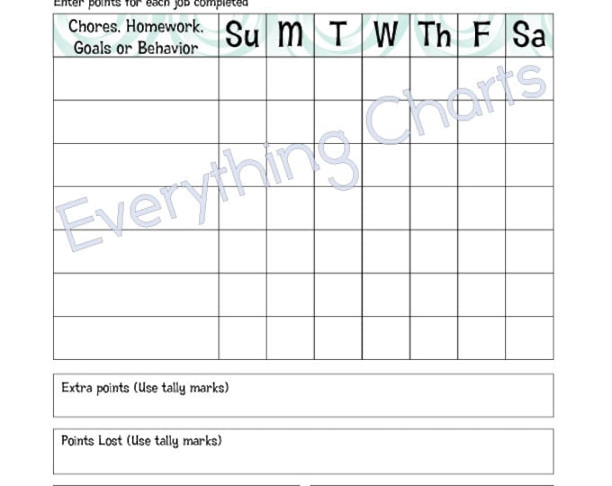 Job Chart PDF File/printable - Etsy