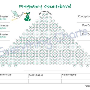Pregnancy Countdown Chart - PDF Files/printable - Etsy