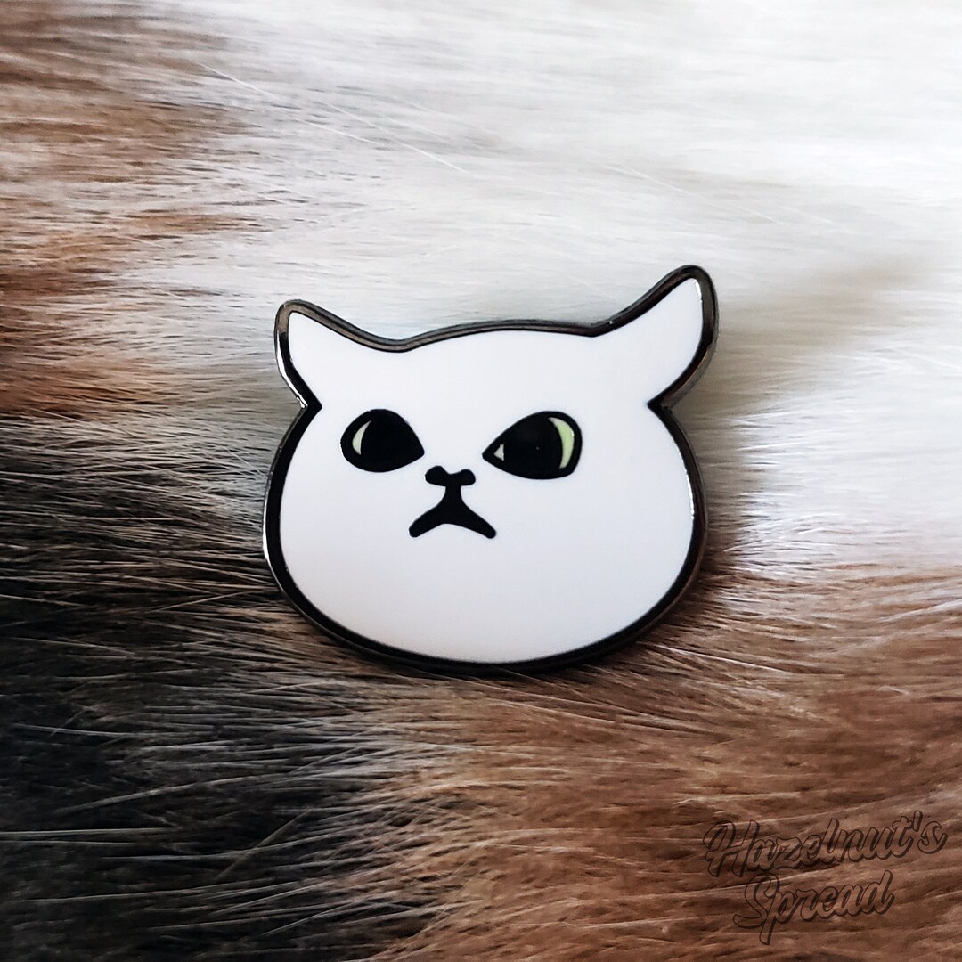Perturbed Cat Hard Enamel Pin Annoyed Cat Pin Lapel Pin - Etsy