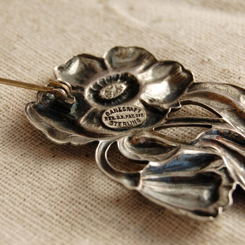Danecraft Sterling Flower Brooch Pin Vintage 1940's - Etsy Australia