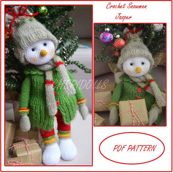 PATTERN Crochet Snowmen Pattern in PDF Format | Etsy