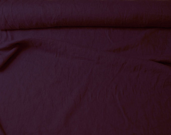 OEKO-TEX Plum Linen Fabric by the Yard / Scandinavian Fabric ...