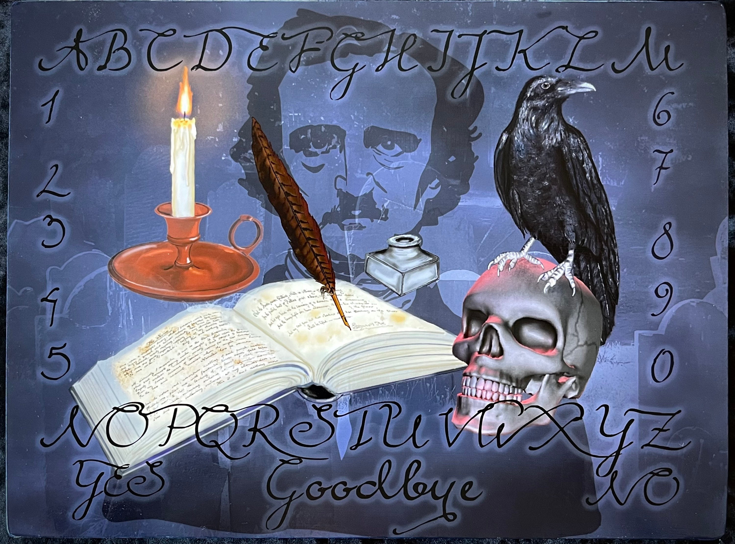 Edgar Allan Poe Ouija Board. ghost of Poe - Etsy