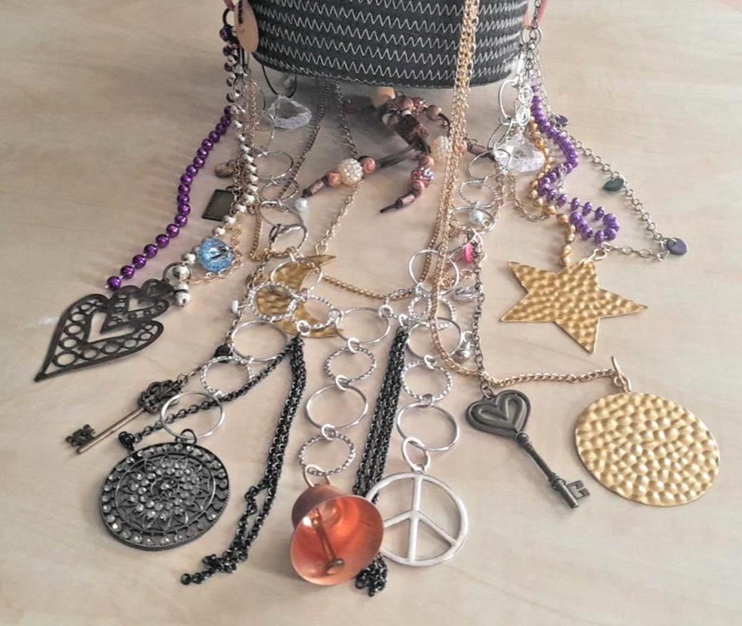 Bohemian Wind Chime Basket From Upcycled Jewelry - Etsy