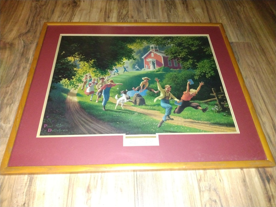 Vintage Paul Detlefsen School's Out! Print Framed Matted - Etsy