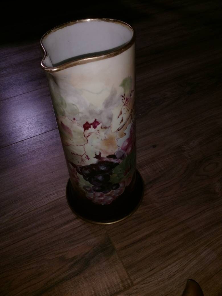 Antique JPL France Pitcher Tankard Grapes Leaves Flowers - Etsy UK