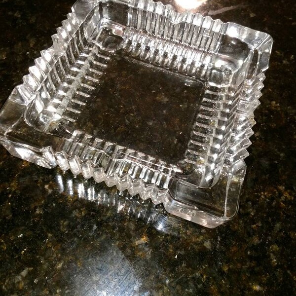 Square Glass Ashtray - Etsy