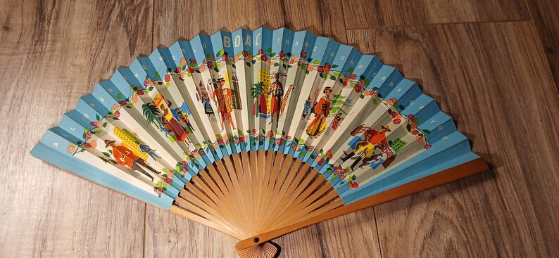 Vintage Boca Hand Fan - Etsy
