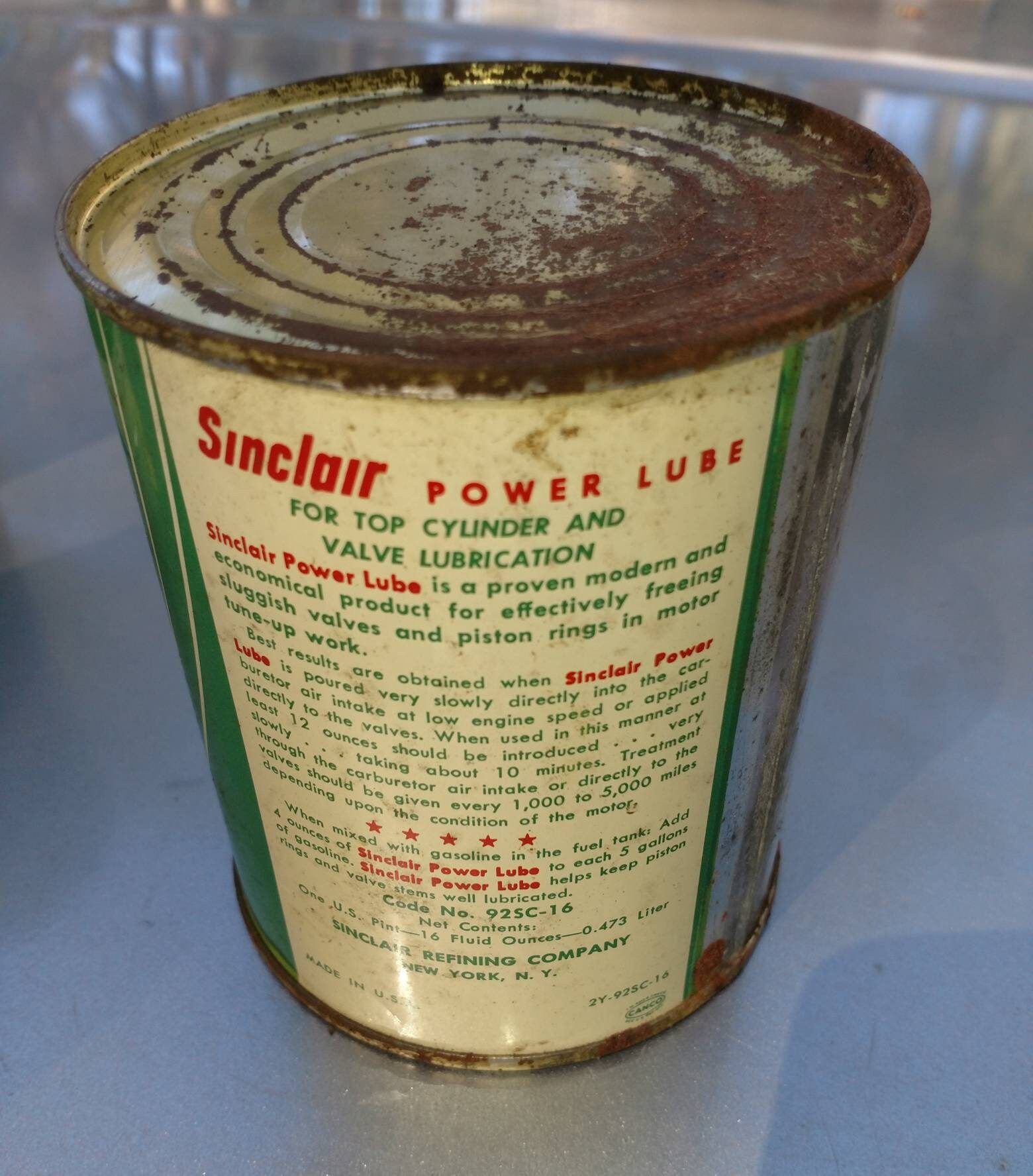 Vintage Sinclair Power Lube Full Can New Old Stock With Piston Graphics ...