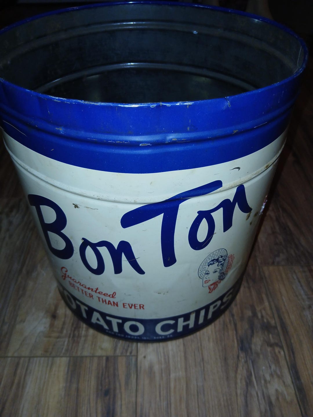 Vintage Bon Ton Chips Tin . Would Make Nice Wastebasket - Etsy
