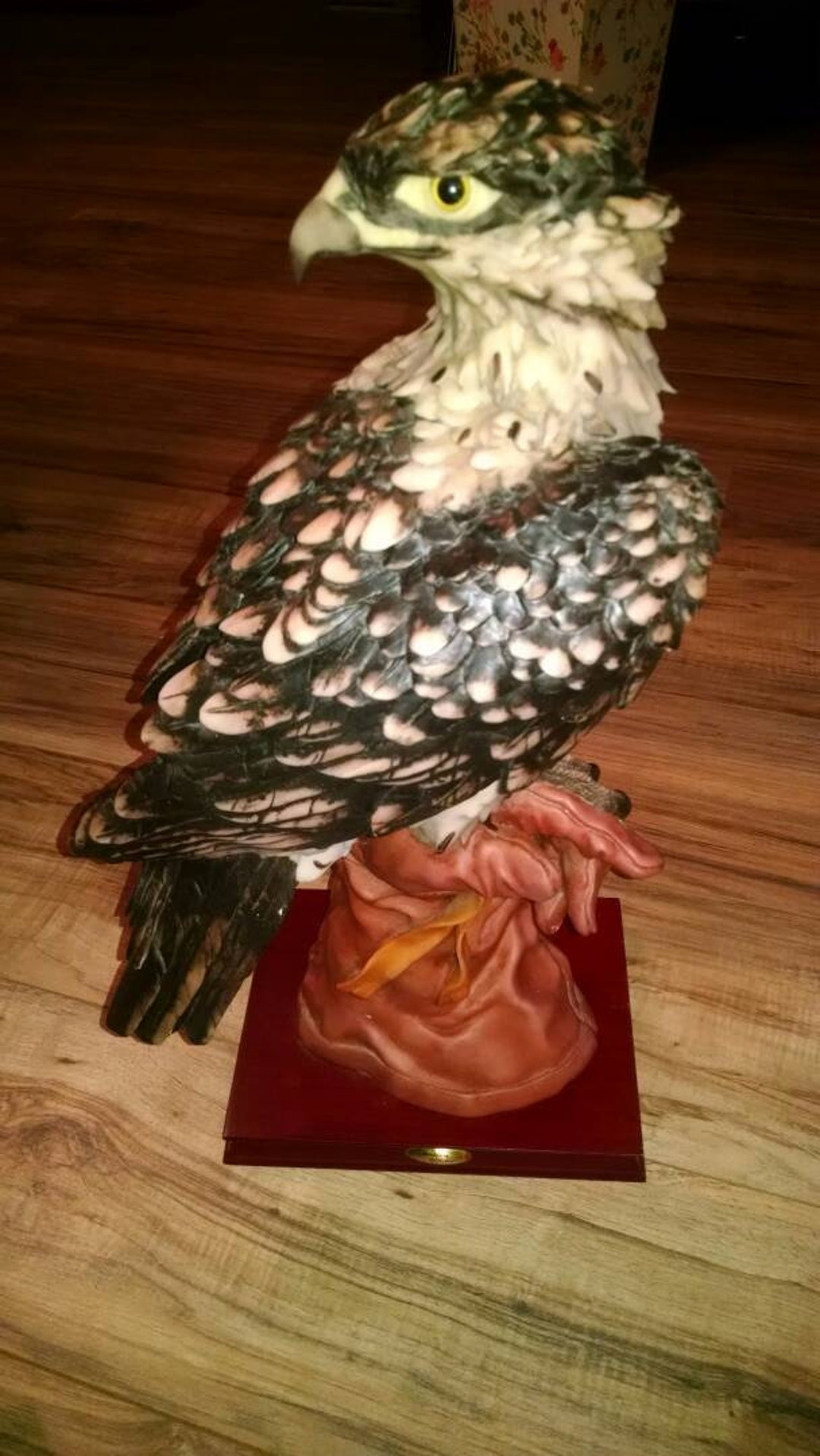 Life Sized Montefiori Collection Hawk Sculpture on Falconer's Glove (21 ...