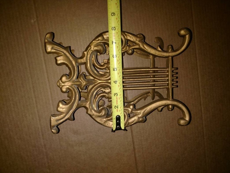 Vintage Cast Iron Feel Gold Tone Musical Lyre Magazine Rack | Etsy