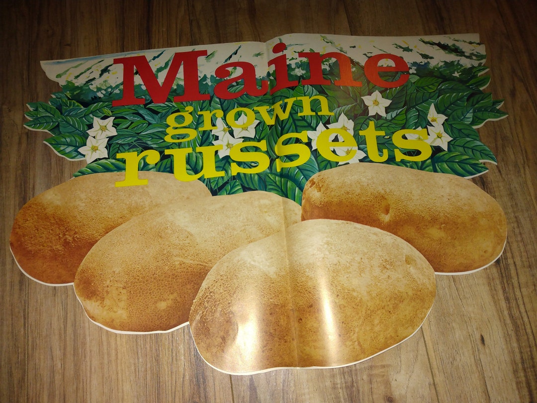 Vintage 1950s Grocery Store Display Maine Russet Potatoes Double Sided ...