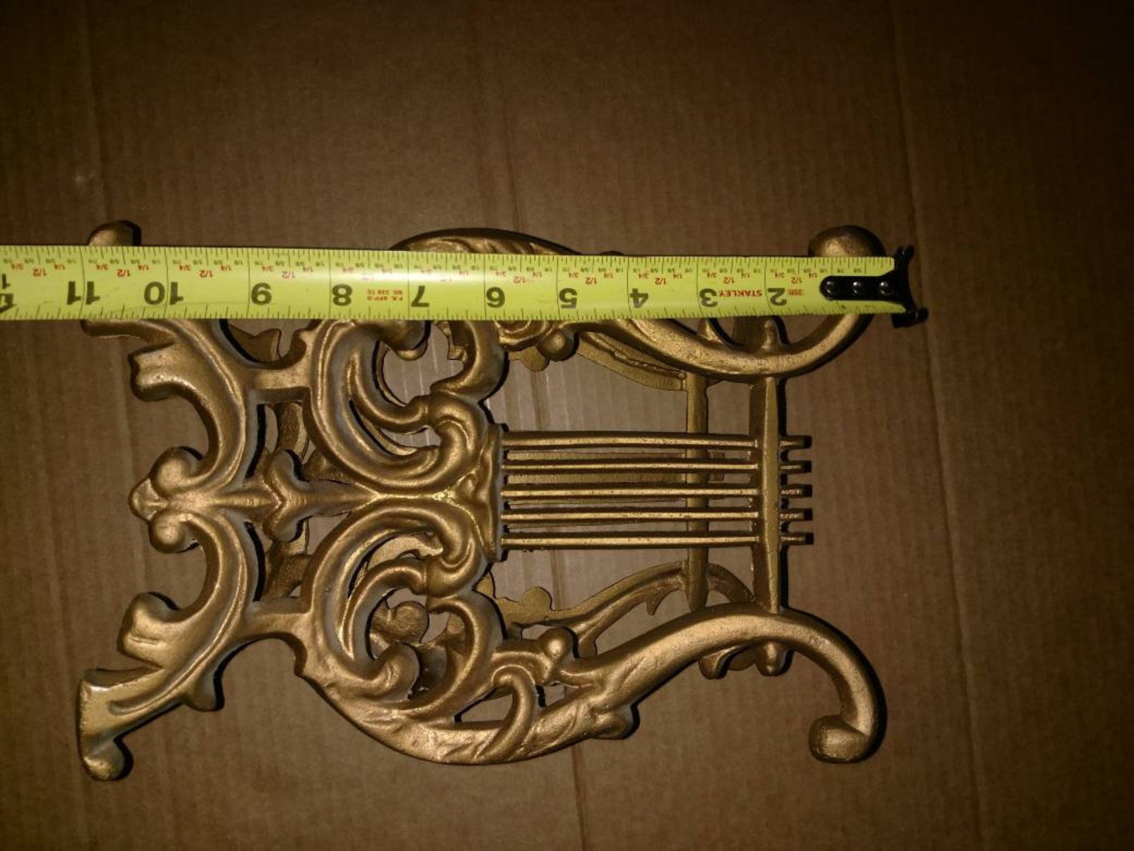 Vintage Cast Iron Feel Gold Tone Musical Lyre Magazine Rack | Etsy