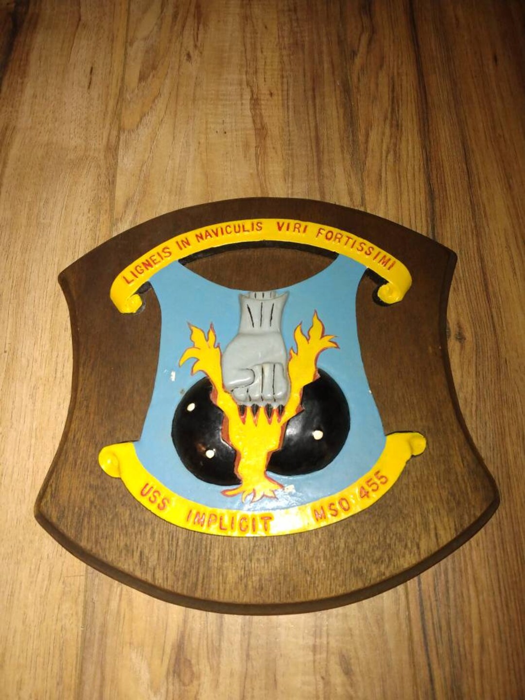 USS Implicit Minesweeper Wooden Crest Wall Hanging - Etsy