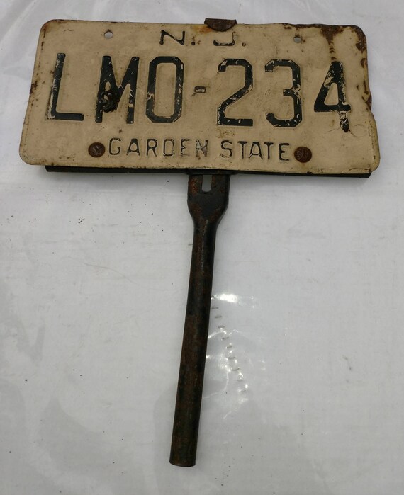 Vintage New Jersey Garden State License Plate With Car - Etsy