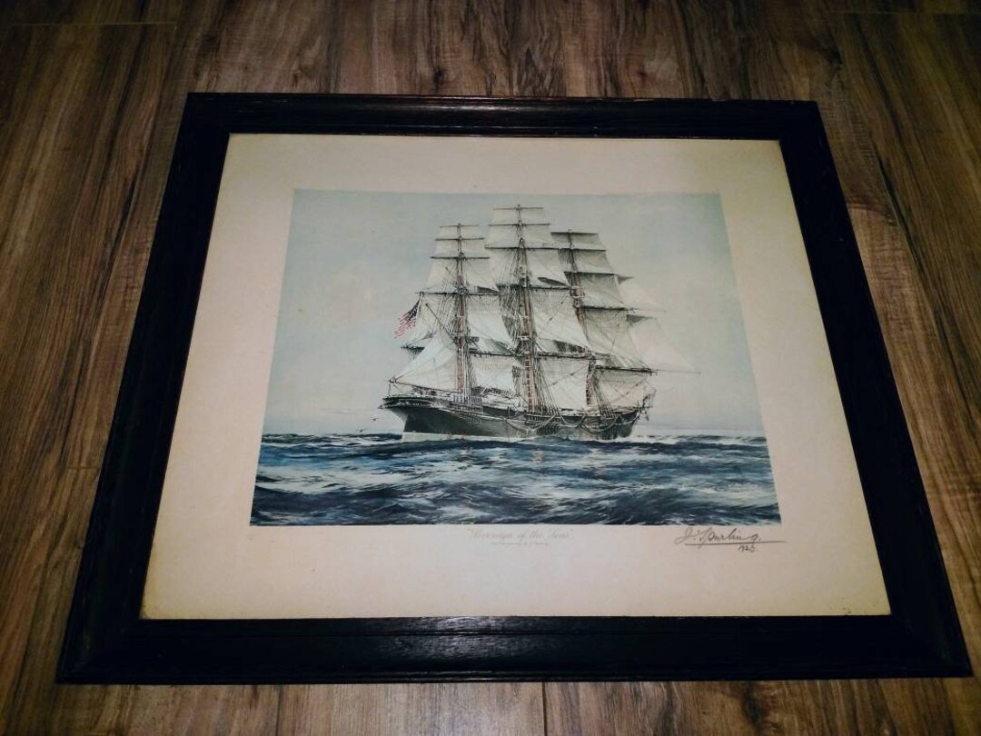 1926 Jack Spurling Signed and Numbered Print Sovereign of the Sea Ship ...