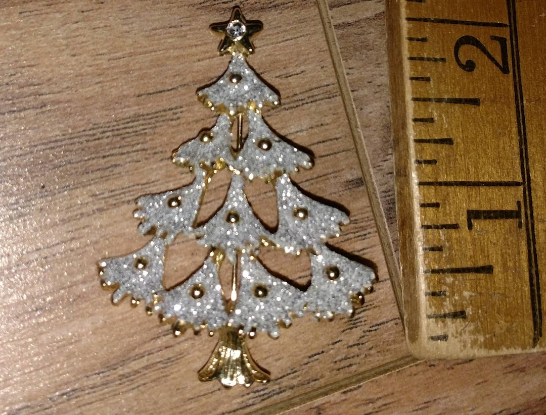 Vintage Danecraft Gold Tone and Sparkling Christmas Tree Brooch - Etsy