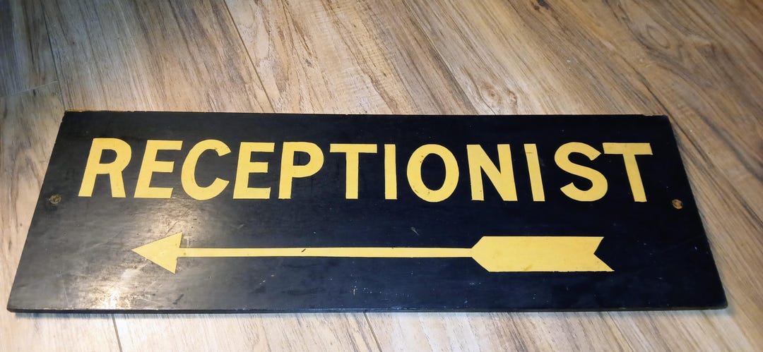 Vintage Hand-painted Wooden Receptionist Sign - Etsy