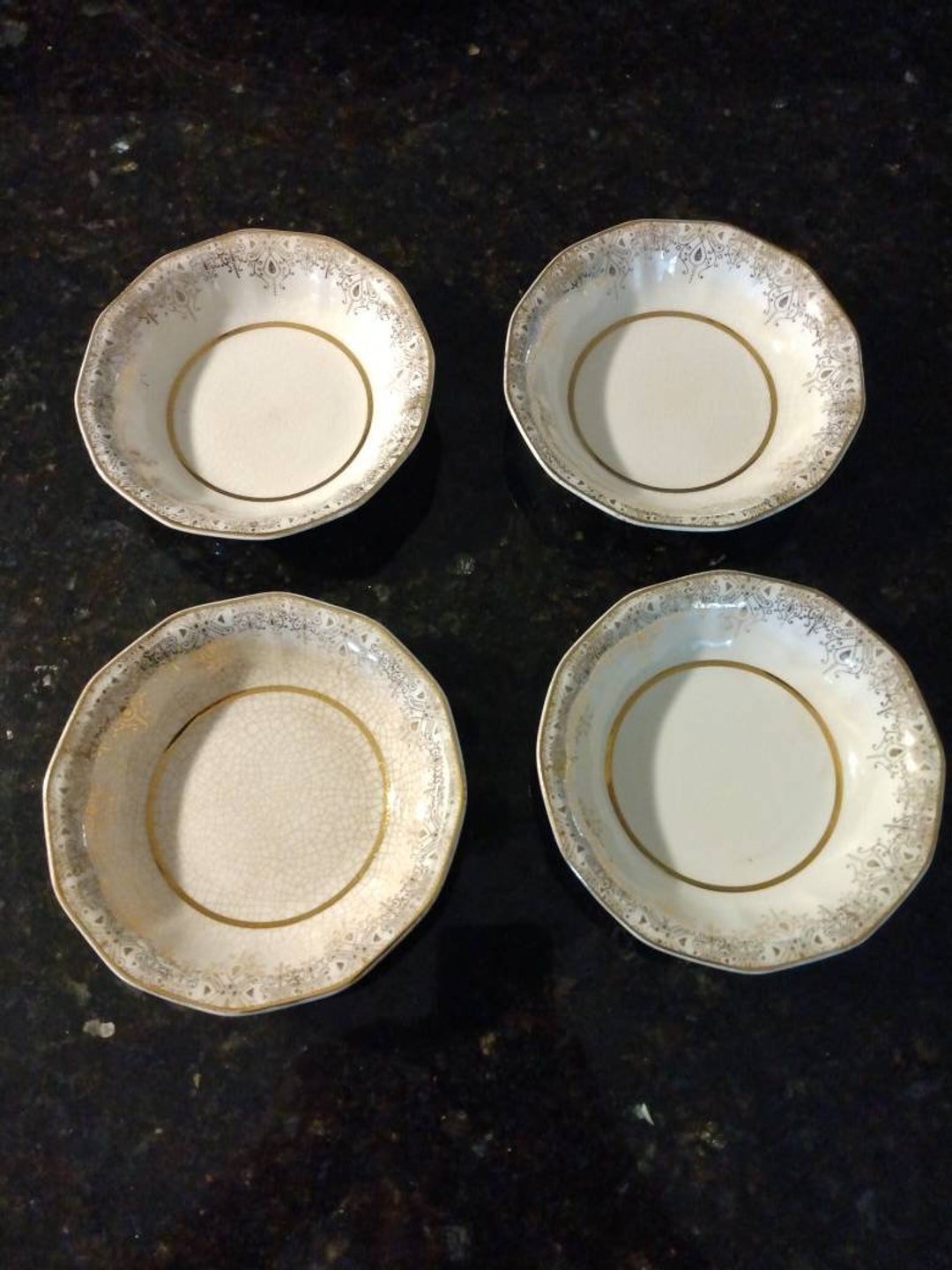 Lot of 4 Royal Gold Crest Fruit or Dessert Bowls - Etsy